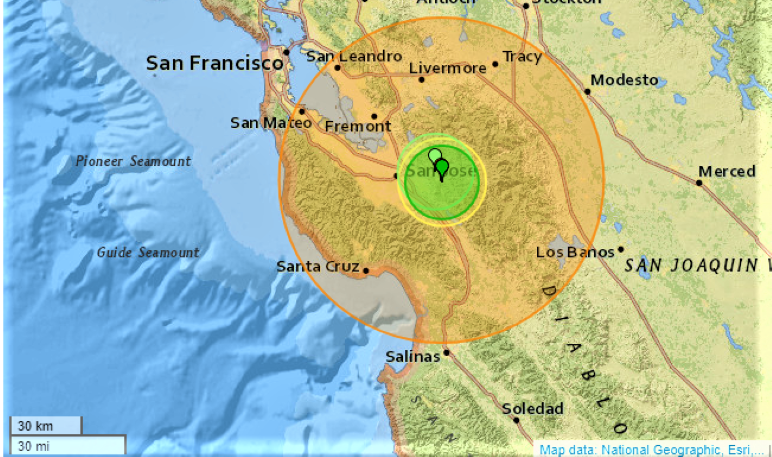 QUAKE! 5.1 Earthquake Centered East of San Jose Shocks Region | San ...