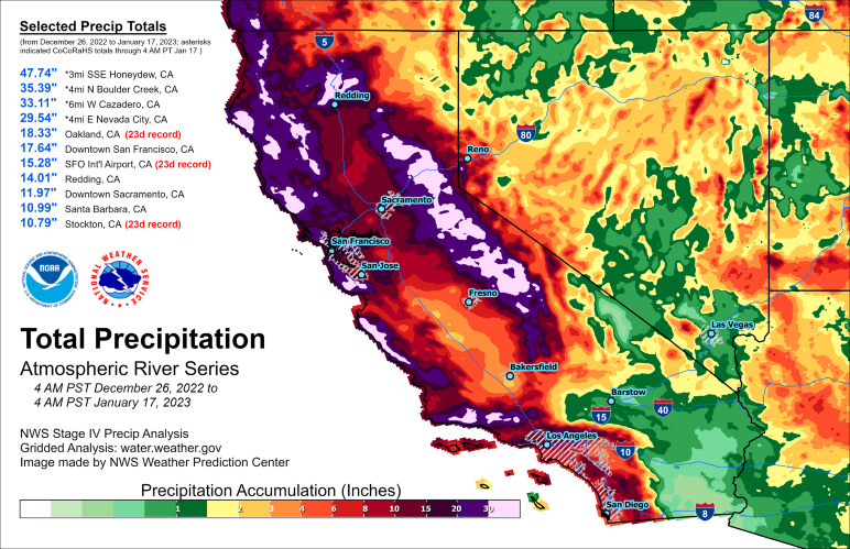 Atmospheric Rivers Shattered California Rainfall Records in Three-week Period | San Jose Inside